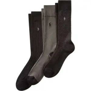 Polo Ralph Lauren Bird's Eye Socks 3 Pack - Black