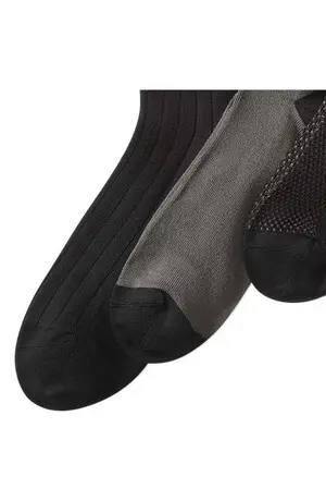 Polo Ralph Lauren Bird's Eye Socks 3 Pack - Black