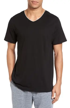 Daniel Buchler Peruvian Pima Cotton V-neck T-shirt Black