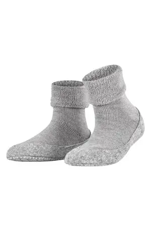 Falke Cosy Stretch Wool Slipper Socks - Light Grey Mel