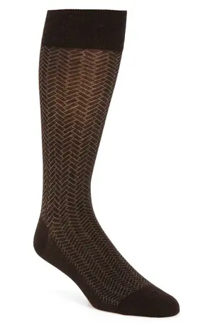 Cole Haan Cole Haan Geometric Dress Socks Chestnut Heather