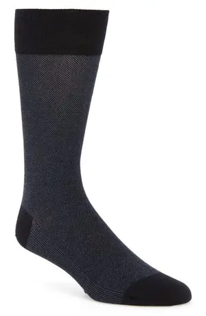 Cole Haan Piqué Texture Crew Socks - Navy