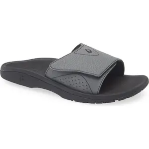 Olukai Nalu Slide Sandal - Rock/black