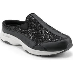 Easy Spirit Glitter Embellished Slip-on Sneakers - Black