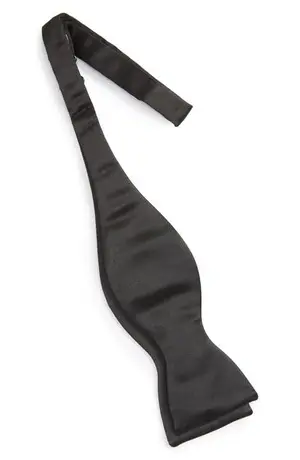 Eton Solid Silk Bow Tie - Black