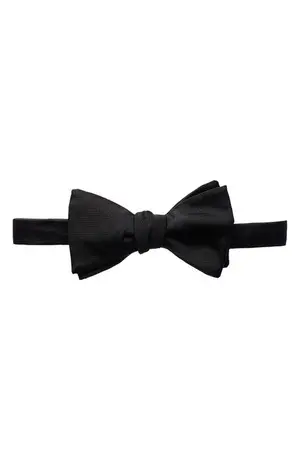Eton Silk Grosgrain Bow Tie - Black