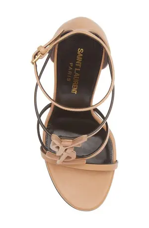 Saint Laurent Cassandra Logo Sandal - Gold Brown