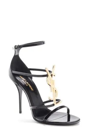 Saint Laurent Saint Laurent Cassandra Logo Sandal Nero