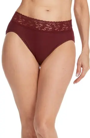 Hanky Panky Stretch Supima® Cotton French Briefs Cabernet Red
