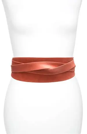ADA Ada' Classic Leather Wrap Belt Ash Coral