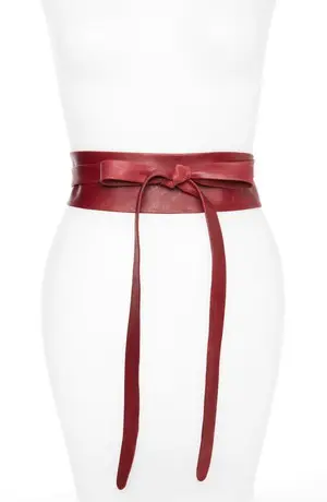 ADA Classic Leather Wrap Belt - Burgundy