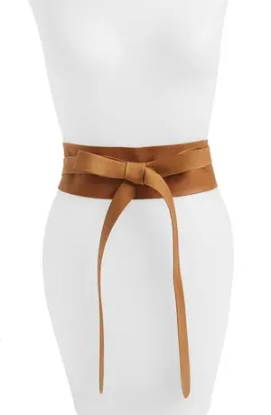 ADA Ada' Classic Leather Wrap Belt Tan