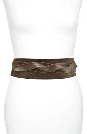ADA Ada' Classic Leather Wrap Belt Truffle