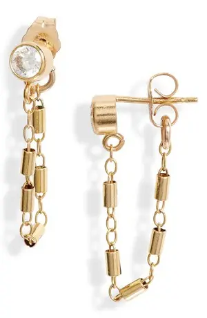 NASHELLE Muse Tube Drop Earrings - Gold