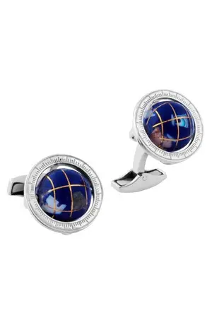 Tateossian Globe' Cuff Links - Blue