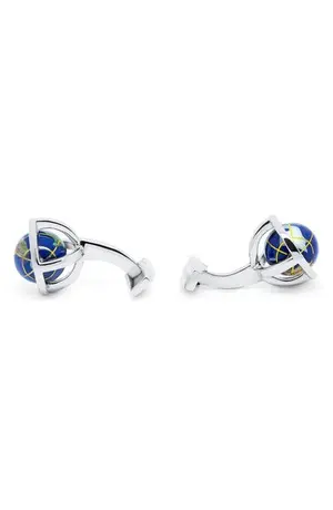 Tateossian Globe' Cuff Links - Navy
