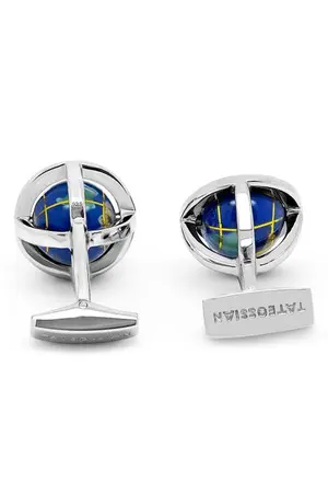 Tateossian Globe' Cuff Links - Navy