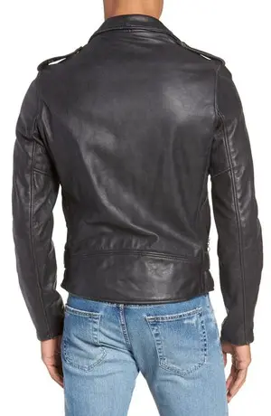 SCHOTT Hand Vintaged Cowhide Leather Moto Jacket