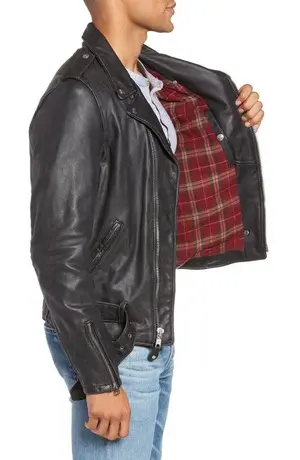 SCHOTT Hand Vintaged Cowhide Leather Moto Jacket