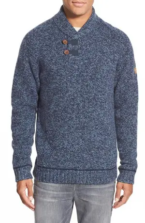 Fjallraven Lada Regular Fit Shawl Collar Sweater - Dark Navy