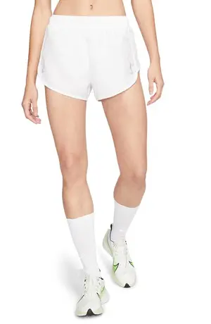 Nike Tempo High Cut Running Shorts White/ Reflective Silver