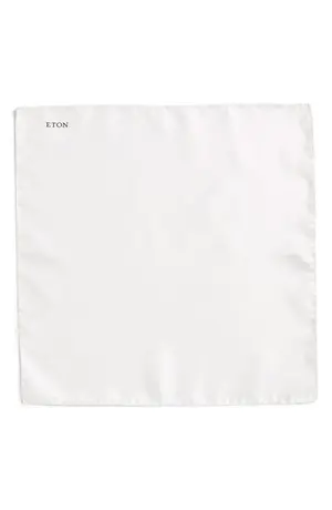 Eton Silk Pocket Square - White