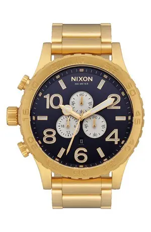 Nixon Nixon Chronograph Bracelet Watch Gold / Indigo