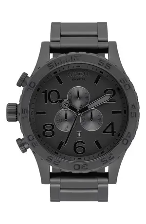 Nixon Nixon Chronograph Bracelet Watch Matte Black / Black