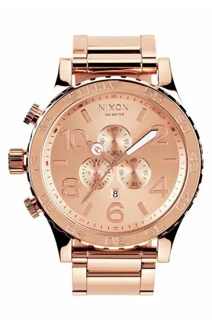 Nixon Nixon Chronograph Bracelet Watch Rose Gold