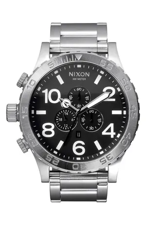 Nixon Nixon Chronograph Bracelet Watch Silver/black/silver