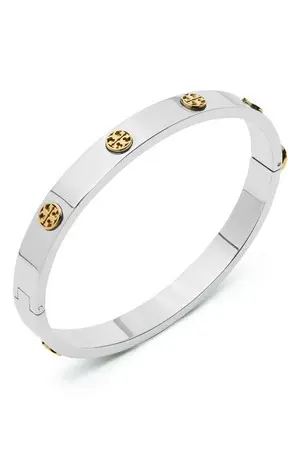 Tory Burch Icon Hinge Bracelet - Tory Silver/tory Gold