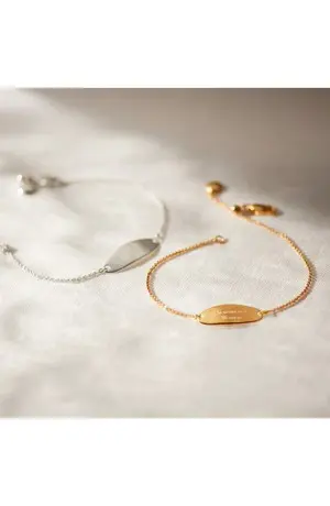 Monica Vinader Nura Tiny Oval Plate Bracelet