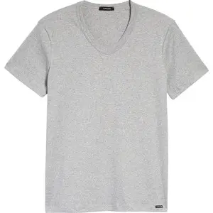 TOM FORD Cotton Jersey V-neck T-shirt - Grey