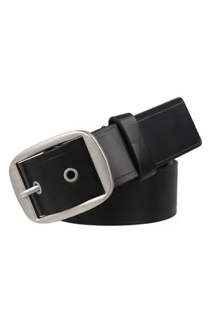 ALLSAINTS AllSaints Leather Belt Black Antique Nickel