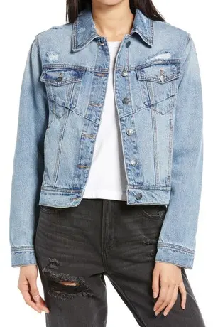 HIDDEN JEANS Fitted Denim Trucker Jacket