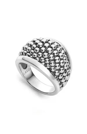 Lagos Signature Caviar Beaded Ring - Silver