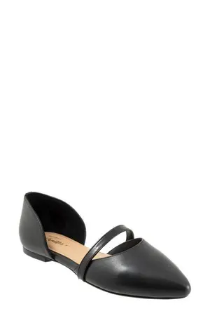 Trotters Estee Ballet Flat - Black/grey Leather