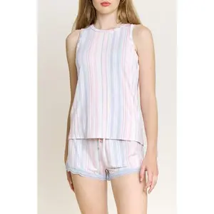 Honeydew Intimates Intimates All American Shortie Pajamas - Blue/pink Multi Stripe