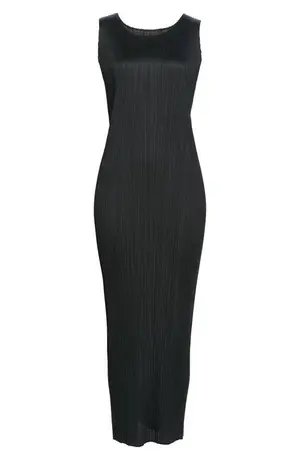 Issey Miyake Basics Pleated Midi Dress - Black