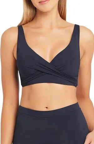 SEA LEVEL Sea Level Cross Front Multifit Bikini Top Night Sky