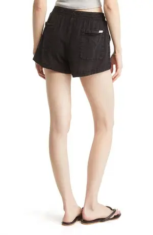 Rip Curl Crinkled Cotton Surf Shorts - Black
