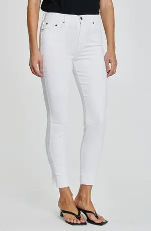 PISTOLA Aline High Waist Raw Hem Skinny Jeans