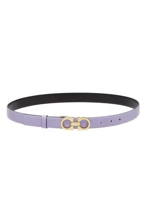 FERRAGAMO Salvatore Double Gancio Reversible Belt Vertigo Mauve Nero