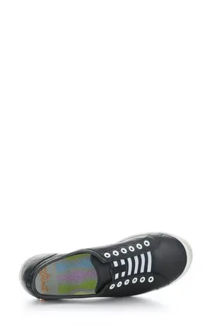 Fly London Irit Slip-on Low Top Sneaker - Black Smooth Leather