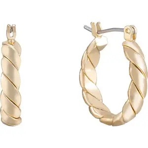 Ettika Textured Huggie Hoop Earrings - Gold