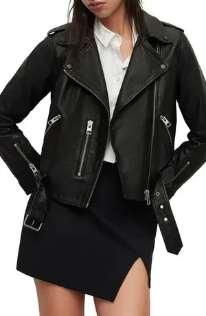 ALLSAINTS Balfern Leather Biker Jacket - Black