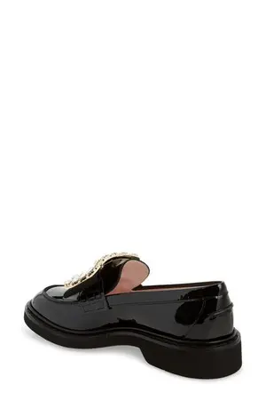ROGER VIVIER Viv Rangers Crystal Buckle Loafer - Black/crystal