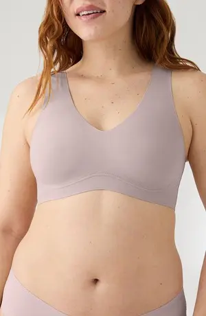 TRUE & CO Body Lift V-neck Bralette - Mink