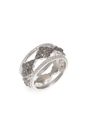 Armenta Diamond Scroll Band Ring - Silver
