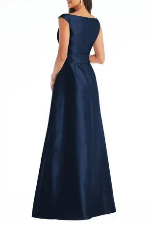 Alfred Sung Off-the-shoulder Satin Gown